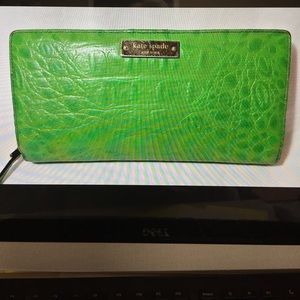kate spade | Bags | Kate Spade Lime Green Leather Crock Wallet | Poshmark